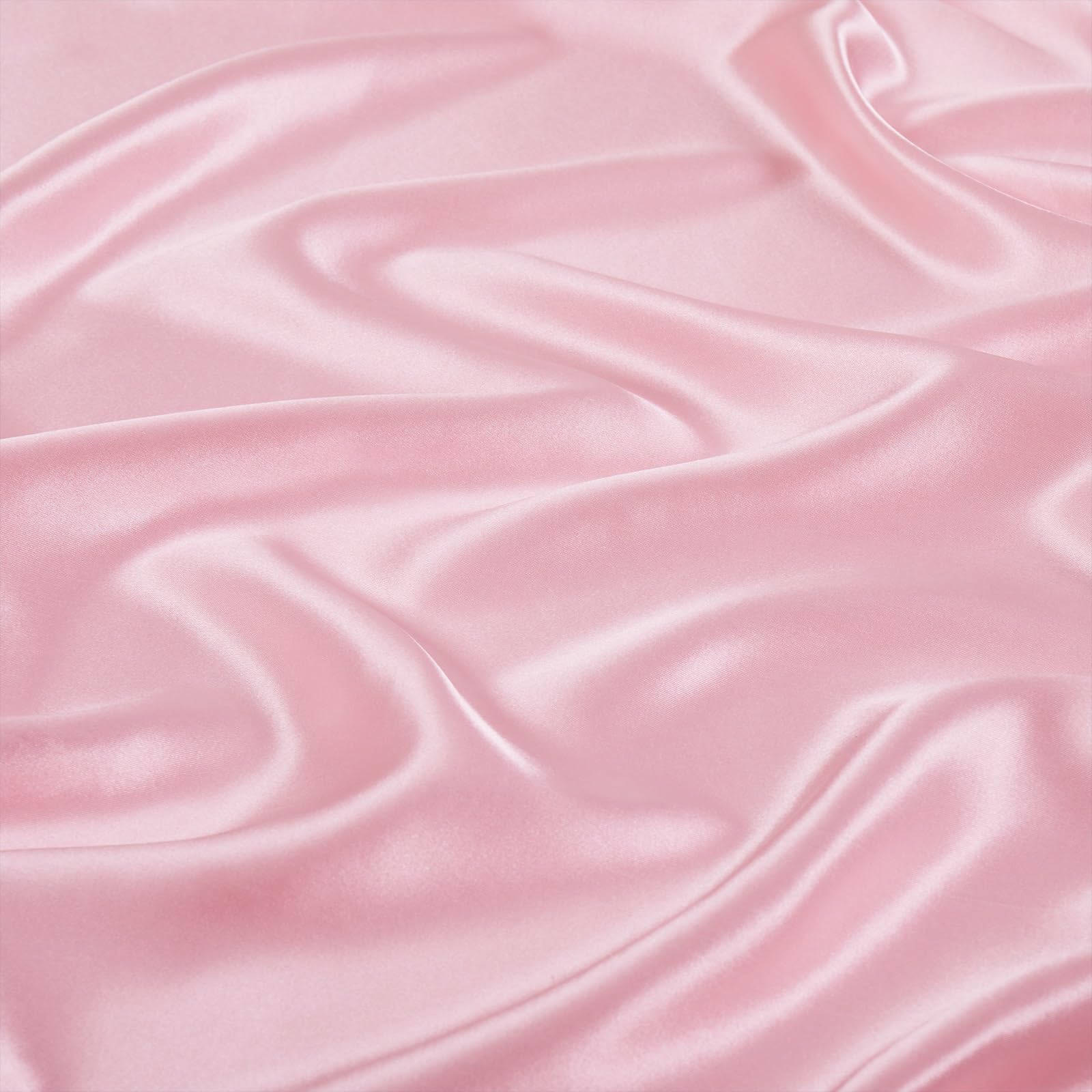 Pink Satin Fabric by The Yard, 55 Inch Wide, Shiny and Soft Charmeuse Satin Fabric for Sewing Wedding Bridal Dress Crafts, 1 Yard