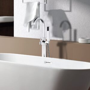 freestanding bathtub faucet with hand shower