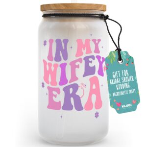 klubi bridal shower gifts for bride - in my wifey era 16oz glass bride cup perfect bride gifts classy bachelorette gifts for bride to be wifey cup wedding gifts for bride bridal shower wedding gifts