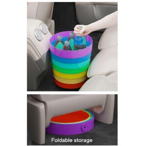 Foldable Waste Bin for Kitchen,Folding Rainbow Trash Can for Kitchen,Portable Garbage Countertop Waste Bin for Camping Travel