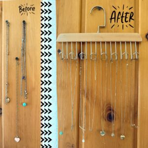 2 Pack Non-Slip Wooden Hanger for Closet, 360 Degree Space Saving Hanger, Organize and Storge Hanger with 8 Hooks, Bra Hanger, Tank top Hanger, Belt Hanger, Tie Hanger, Scarf Hanger, Lingerie Hanger