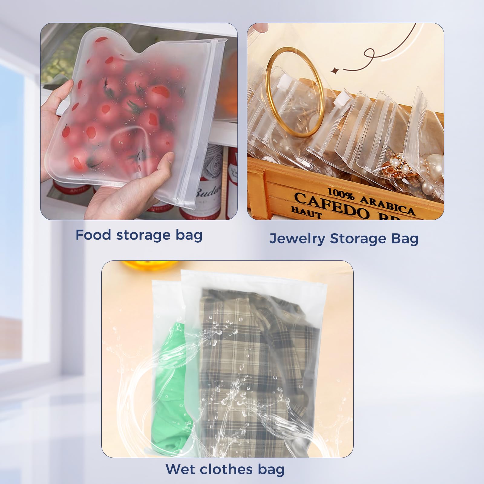 EZZNTIAL 10+10 Vacuum Storage Bags and ziplock set .Travel Accessories No Vacuum or Pump Needed Space Saver Bags.Ziplock Set for Travel Essentials.