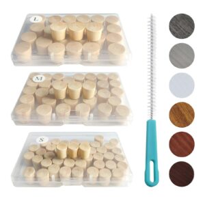 tensland 218 pieces 3-in-1 carpenter bee holes repair kit, small medium large wood bee hole plugs, carpenter bee corks set, 3-step total fix solution