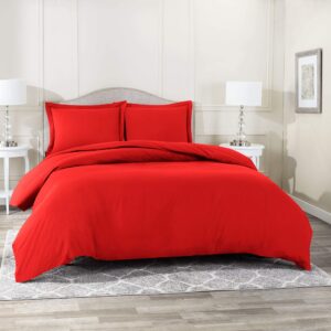 duvet cover - red duvet cover queen size with zipper closure, 100% cotton 800 thread count comforter cover (1 duvet cover with zipper closure & corner ties) 88x88 inches - duvet cover