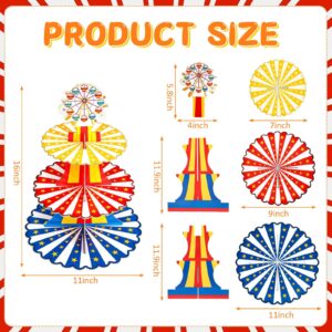 UPINS Carnival Theme Cupcake Stand,Carnival Theme Party Decorations Circus Theme 3 Tier Cupcake Stand Circus Cardboard Cupcake Holder Tower for Carnival Circus Theme Birthday Party Favors Supplies