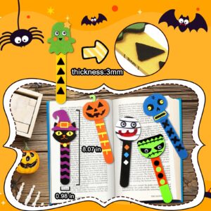 24pcs Halloween Bookmarks DIY Gifts Halloween Party Favors,Halloween Crafts For Kids Ages 4-8,Classroom Prizes Crafts Supplies,Halloween Trick or Treating Goodie,Treat Bags Gifts Fillers Bulk