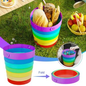 Foldable Waste Bin for Kitchen,Folding Rainbow Trash Can for Kitchen,Portable Garbage Countertop Waste Bin for Camping Travel