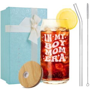 boy mom gifts -new mom gifts, gifts for new mom -mothers day gifts for a mom of boys -boy mom birthday christmas gifts, gifts for mom to be, expecting mom, boy mama -in my boy mom era 16oz glass cup