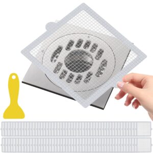 100pcs floor drain sticker,4.1 inch shower drain hair catcher mesh stickers,hair drain stickers,shower drain hair catcher sticker,disposable drain covers for shower,disposable filter patches for drain