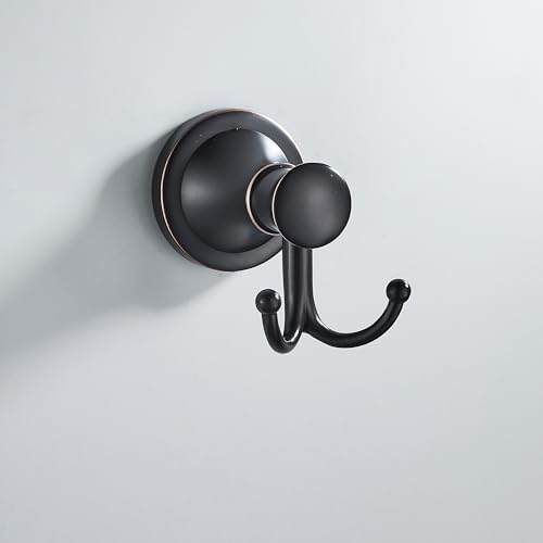 PEONYBATH Black Bathroom Robe Hooks, Towel Hooks Holder, Wall Mounted Bathroom Hardware Accessories,Oil Rubble Bronze