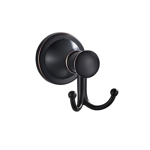 PEONYBATH Black Bathroom Robe Hooks, Towel Hooks Holder, Wall Mounted Bathroom Hardware Accessories,Oil Rubble Bronze