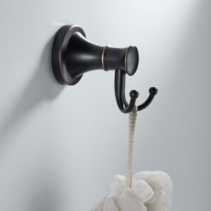 PEONYBATH Black Bathroom Robe Hooks, Towel Hooks Holder, Wall Mounted Bathroom Hardware Accessories,Oil Rubble Bronze