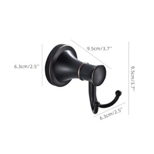 PEONYBATH Black Bathroom Robe Hooks, Towel Hooks Holder, Wall Mounted Bathroom Hardware Accessories,Oil Rubble Bronze