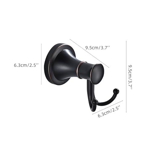 PEONYBATH Black Bathroom Robe Hooks, Towel Hooks Holder, Wall Mounted Bathroom Hardware Accessories,Oil Rubble Bronze