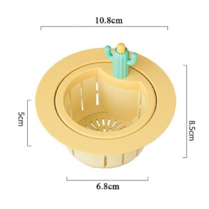 Tacarlha Cactus Kitchen Sink Drain Strainer,Sink Strainer for Most Kitchen Sink Drain Basket,Easy to Clean Reusable Self-Cleaning Drain Cover Kitchen Sink Protector Drain Basket Decoration Green