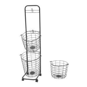 3 Tier Large Laundry Hampers, Sorting Laundry Baskets,Storage Trolley Shelf Basket w/Wheel For Laundry Room, Balcony, Toilet, Bedroom