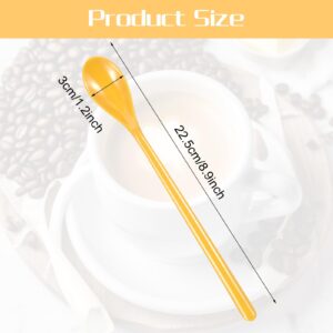 4Pcs 8.9 Inches Long Handle Spoons Iced Tea Spoons Long Handle Mixing Spoon Long Plastic Ice Handle Spoon Coffee Spoons Colorful Teaspoons Long Teaspoons for Ice Cream Sundae Cocktail Hot Chocolat