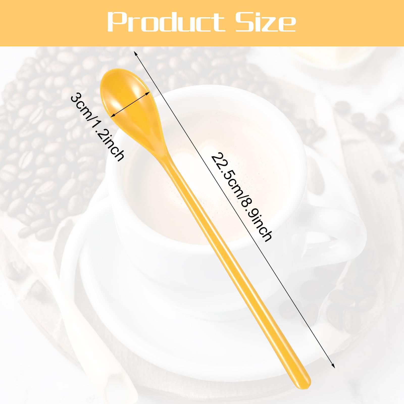 4Pcs 8.9 Inches Long Handle Spoons Iced Tea Spoons Long Handle Mixing Spoon Long Plastic Ice Handle Spoon Coffee Spoons Colorful Teaspoons Long Teaspoons for Ice Cream Sundae Cocktail Hot Chocolat