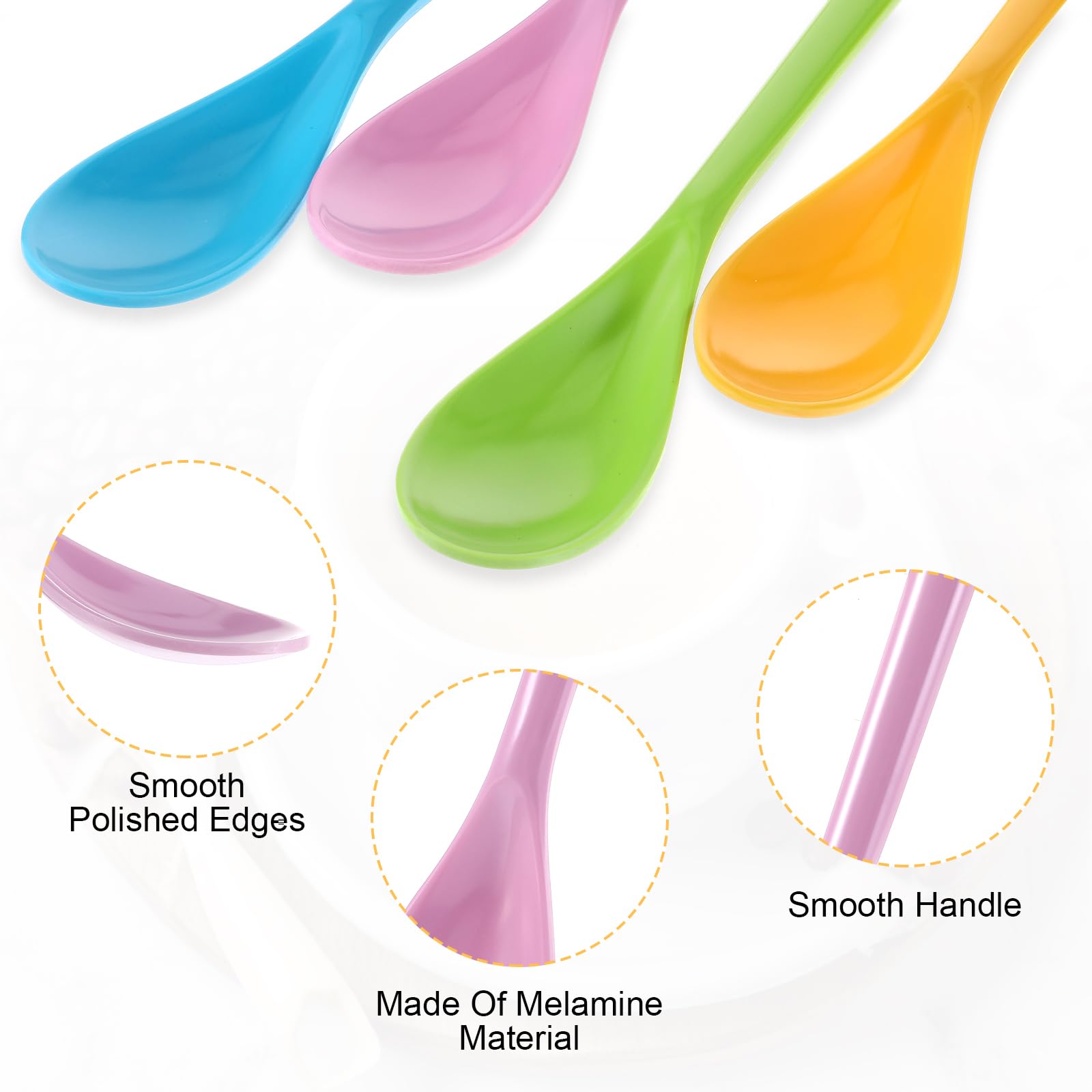 4Pcs 8.9 Inches Long Handle Spoons Iced Tea Spoons Long Handle Mixing Spoon Long Plastic Ice Handle Spoon Coffee Spoons Colorful Teaspoons Long Teaspoons for Ice Cream Sundae Cocktail Hot Chocolat