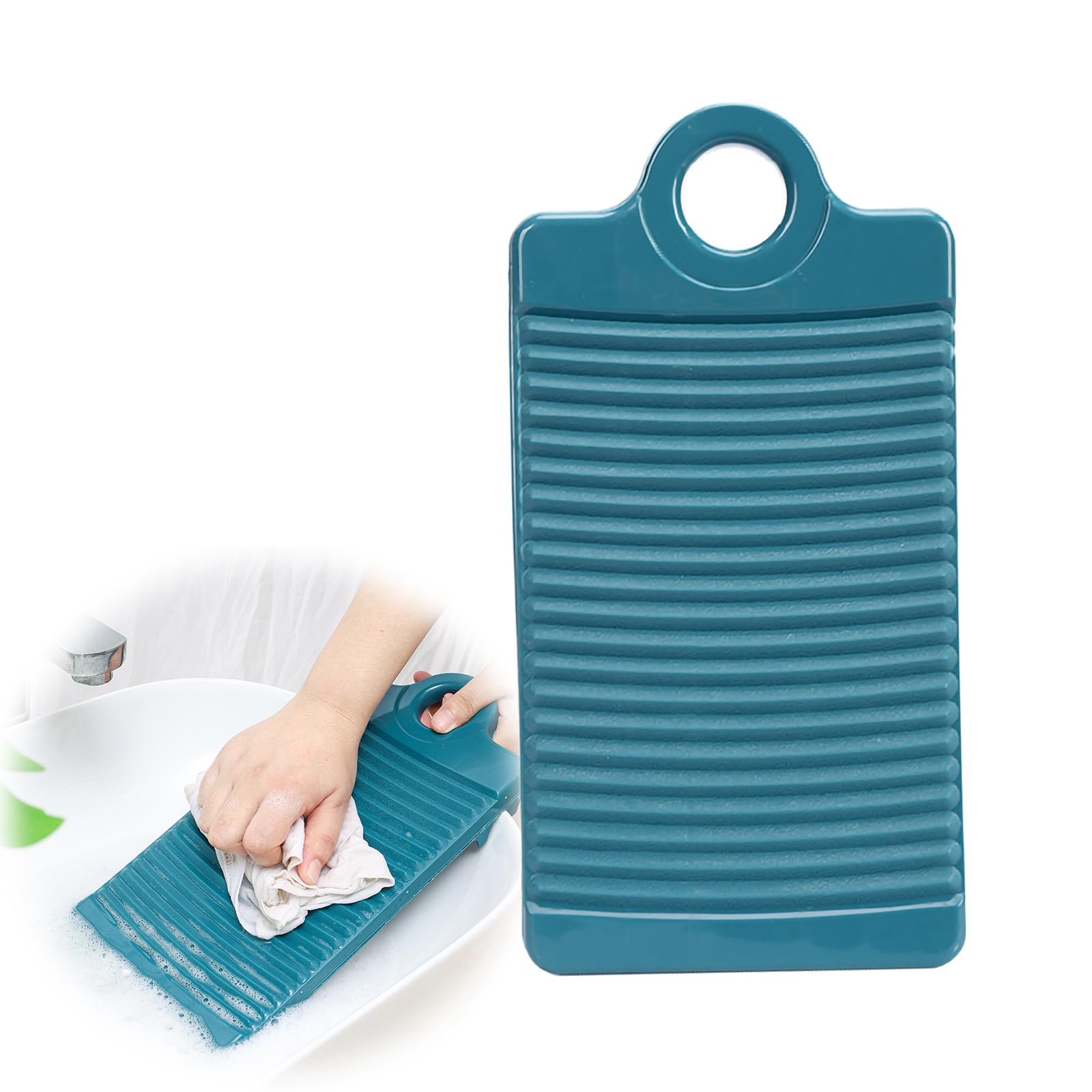 Mini Washboard for Hand Washing Clothes Portable Plastics Wash Board Household Scrub Board Washing Board for Laundry Home Dormitory Travel Small Delicate Articles Cleaning (Blue)