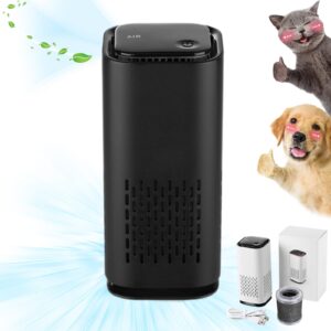 puppymothers pet air purifier, puppy mothers the pet air purifier, the pet air purifier for home, mini portable pet air purifier with reusable filter element for apartment, dorm, office (black)