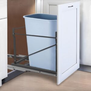 ancaixin pull out trash can under cabinet, cabinet trash can pull out kit with door mounting kit for kitchen trash can, under sink trash can shelf with soft-close slides (garbage can not included)