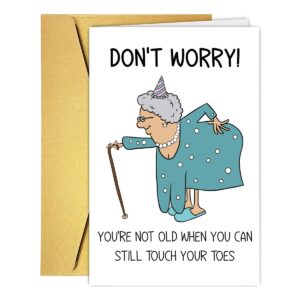 rude birthday card friendship card for woman, funny getting older card for friends bestie family wife, gag 50th 60th 70th 80th 90th birthday gift mom grandma, happy birthday card old age women