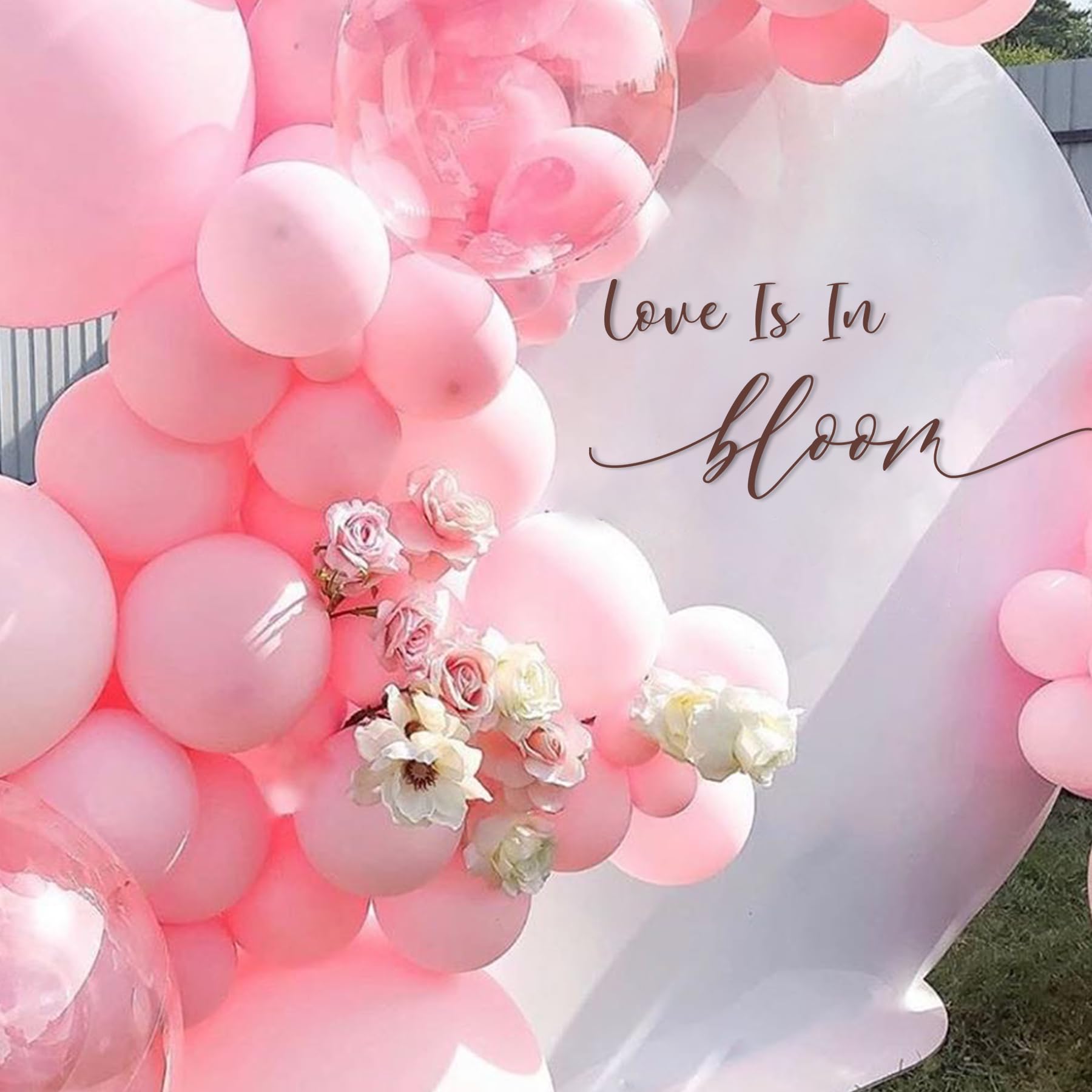 Love is in Bloom Bridal Shower Decal Sign for Balloon Arch Peel and Stick - Love in Bloom Bridal Shower Decorations,Bridal Shower Sticker for Backdrop,Engagement Valentine Wedding Party Supplies