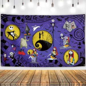 halloween decorations christmas nightmare before backdrop jack sally gothic banner day of the dead halloween decorations for home party