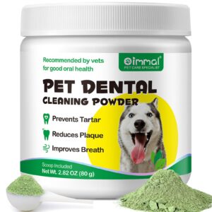 dog teeth powder for dog teeth cleaning, dog breath freshener, plaque off powder for dogs with green tea and probiotics, cat & dog dental care toothpaste teeth powder - 80g