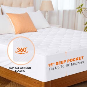 JinJeeo Heated Mattress Pad Queen Electric Mattress Pads Electric Bed Warmer Fit up to 21" with 11 Heat Settings Dual Controller 9 Hours Auto Shut Off, White