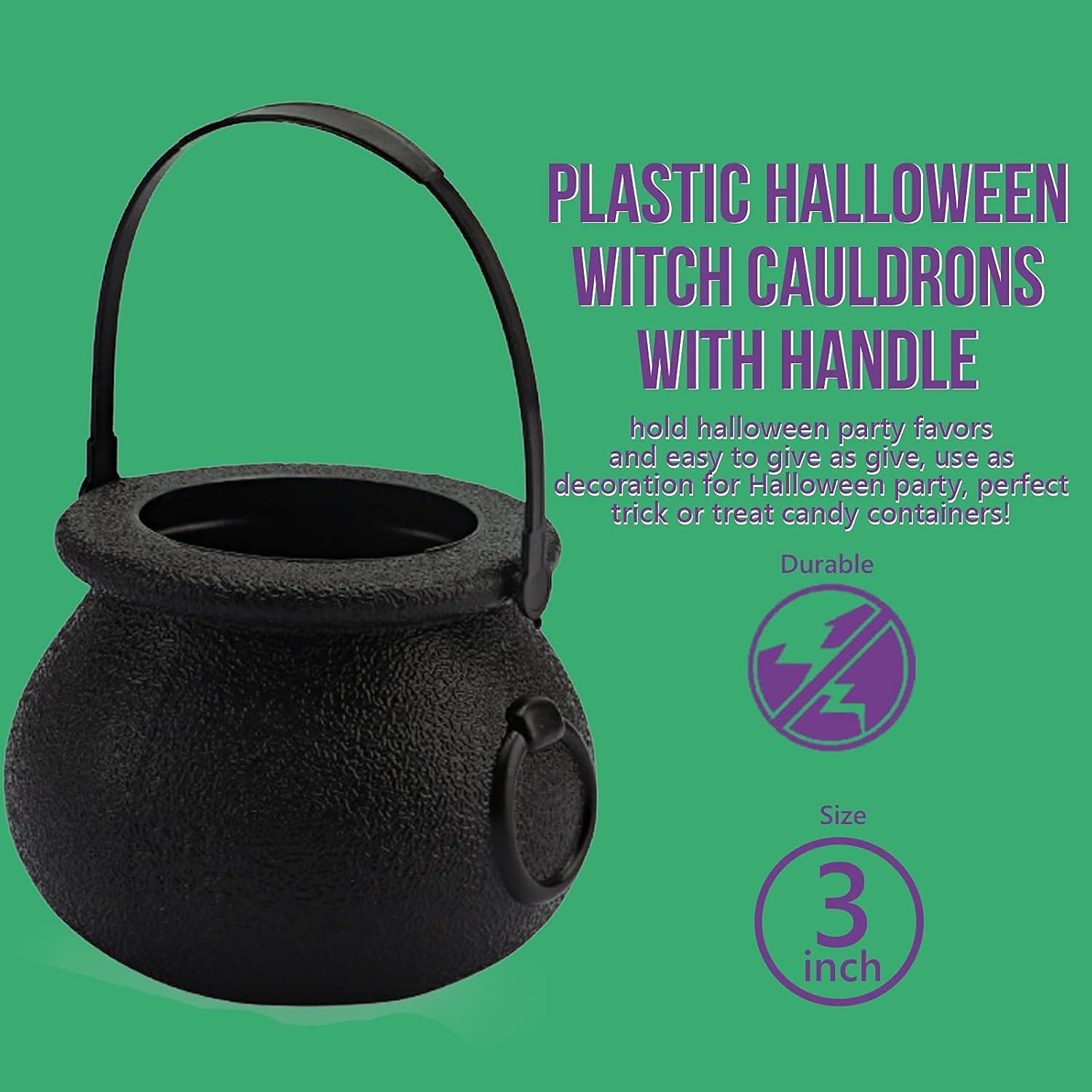 192PCS Halloween Party Favors 24 Packs Refilled Small Plastic Witch Cauldron With Assorted Halloween Toys In Bulk Trick or Treat Miniatures for Classroom Students Exchange Halloween Carnival Prizes