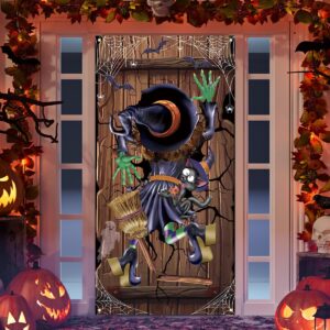 halloween decorations hocus pocus door cover sanderson sisters banner black witch decor halloween decorations for home party