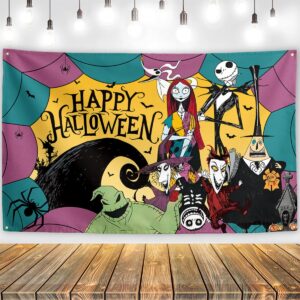 halloween decorations christmas nightmare before backdrop jack sally gothic banner day of the dead halloween decorations for home party