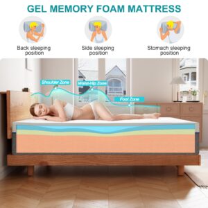 Twolike Queen Mattress 10 Inch Queen Gel Memory Foam Mattress,Queen Size Mattress in a Box, Medium Firm,Mattresse Queen Size 80"*60"*10"