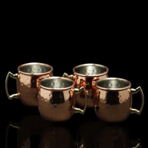 Cambridge EWMT01MTCB1BM Faceted Copper Mini Mule Mug Shot Glasses, Set Of 4