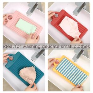 Mini Washboard for Hand Washing Clothes Portable Plastics Wash Board Household Scrub Board Washing Board for Laundry Home Dormitory Travel Small Delicate Articles Cleaning (Blue)