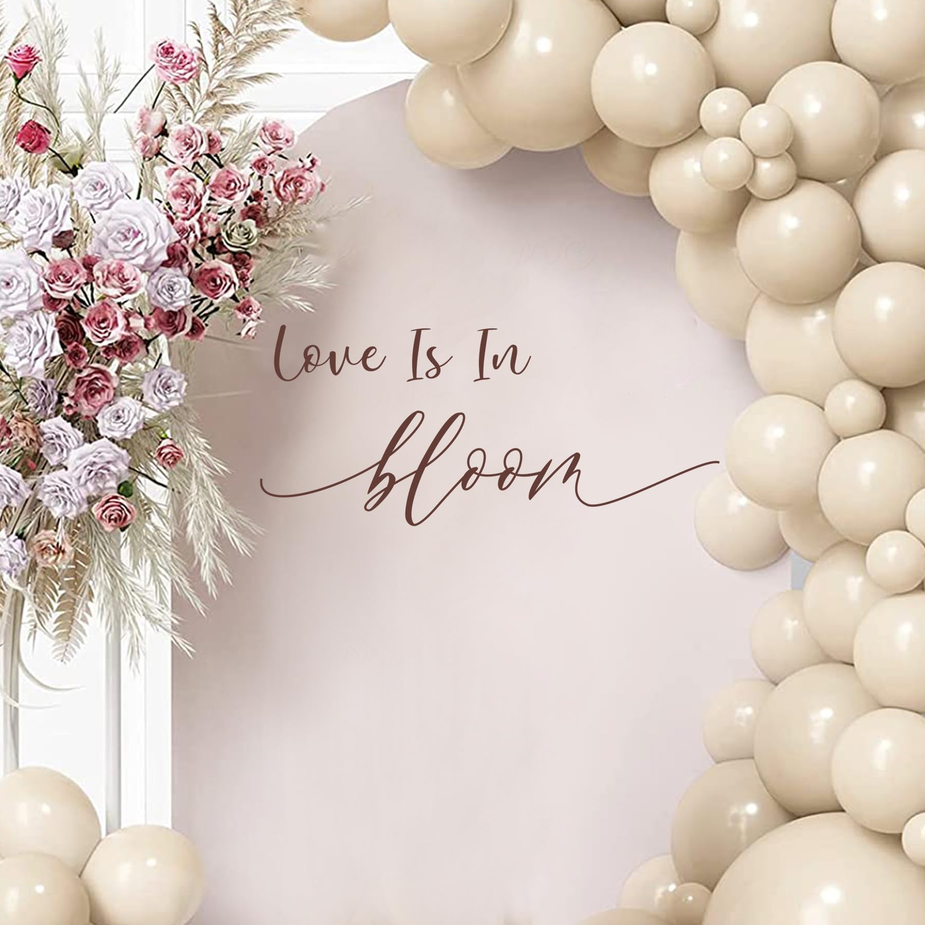 Love is in Bloom Bridal Shower Decal Sign for Balloon Arch Peel and Stick - Love in Bloom Bridal Shower Decorations,Bridal Shower Sticker for Backdrop,Engagement Valentine Wedding Party Supplies