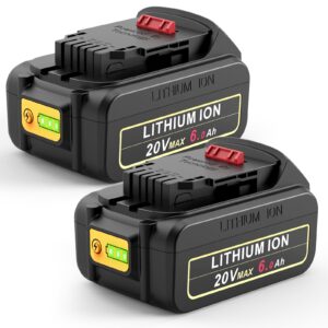 futurebatt 20v max battery for dewalt 20-volt max tools 6.0ah lithium battery replacement dcb206 dcb205 dcb204 dcb203 dcb201 dcb200 dcb181 dcb180 dcd dcf dcg dcs series