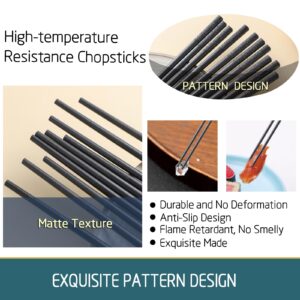 200 Pairs Fiberglass Chopsticks Reusable Chopsticks Dishwasher Safe 9.4 Inches/24cm Non-Slip Japanese Style Sushi Chop Sticks, Black