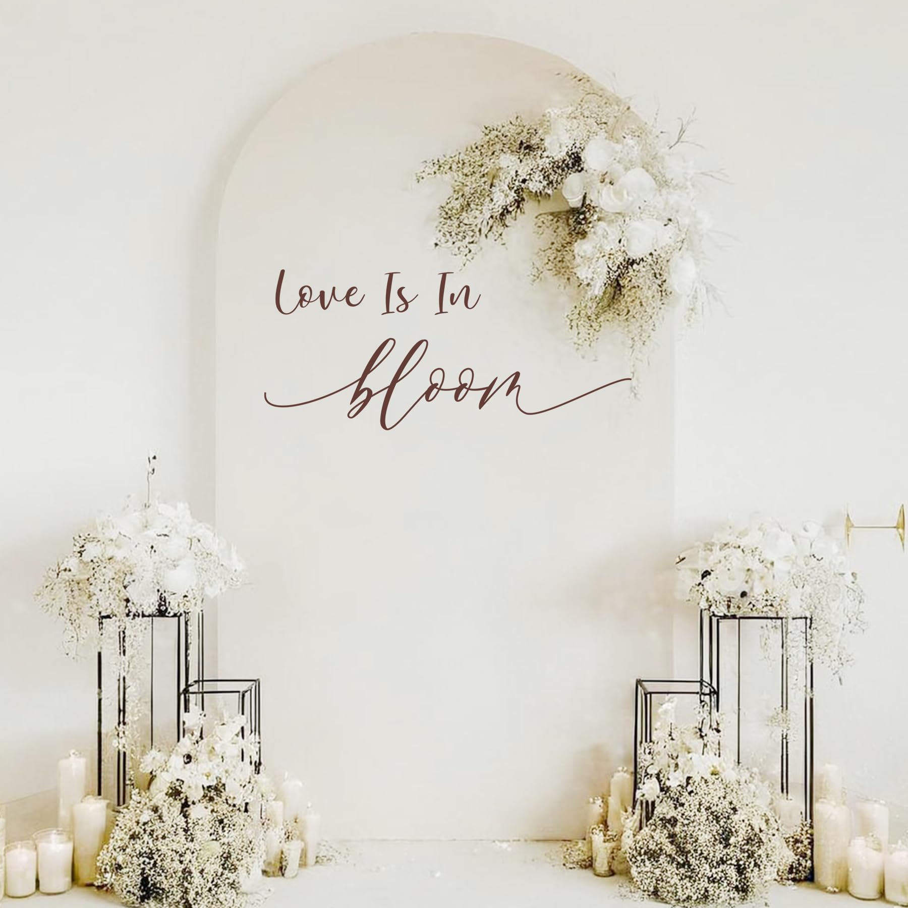 Love is in Bloom Bridal Shower Decal Sign for Balloon Arch Peel and Stick - Love in Bloom Bridal Shower Decorations,Bridal Shower Sticker for Backdrop,Engagement Valentine Wedding Party Supplies