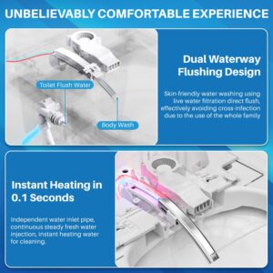 Smart Bidet Toilet with Unlimited Heated Water/Adjustable Washing Settings/Air Dryer/LED-light, One Piece Bidet-Toilet with Remote Control/Auto Open&Close Cover