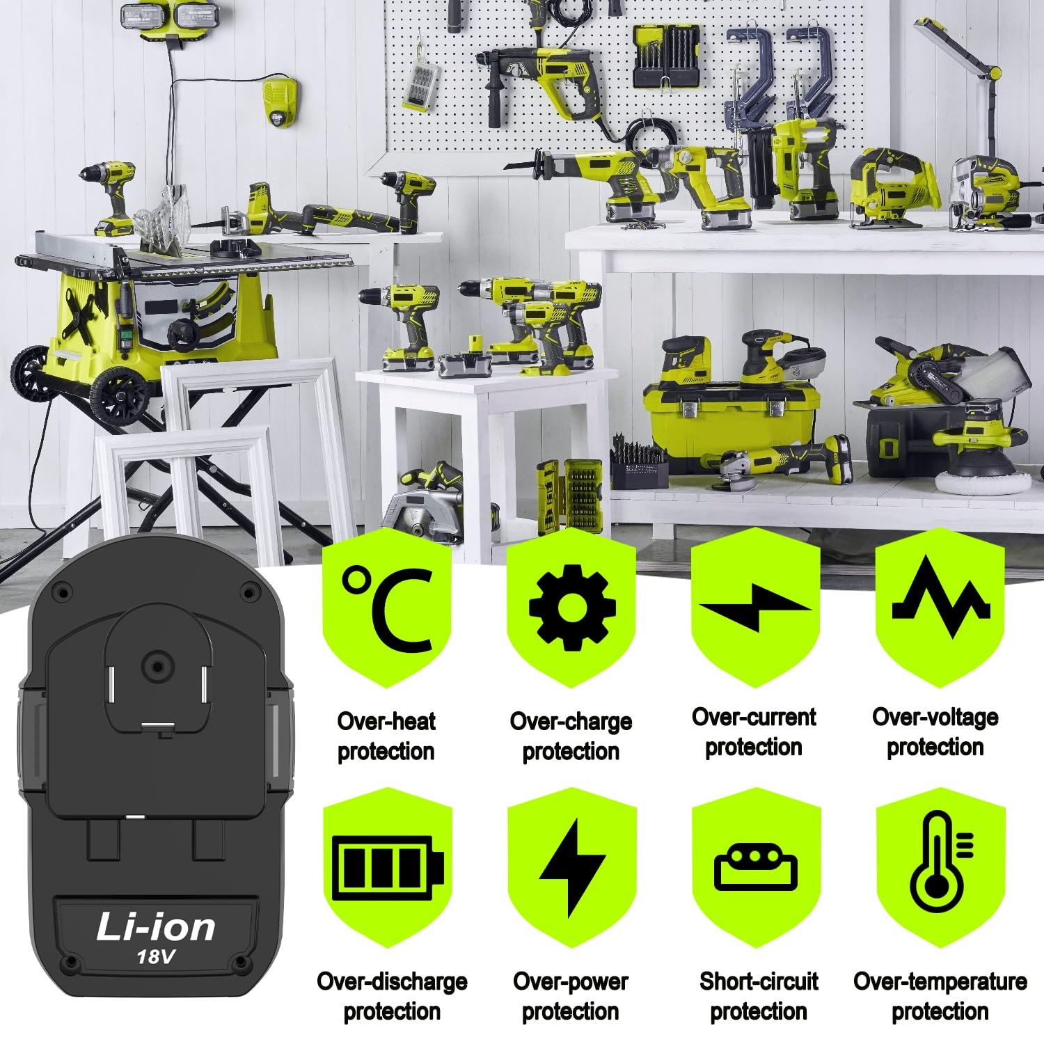 Nicetoro 2packs 3.0Ah Battery Replacement for Ryobi 18V Battery P102 P103 P104 P105 P107 P108 P109 P190 Compatible with Ryobi 18V Cordless Power Tools