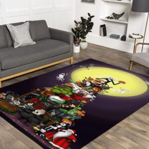 Nightmare Before Christmas Jack Skellington Area Rug – Perfect Christmas Decorations for Halloween, Christmas Nursery Rug, Washable Rugs for Living Room, Bedroom Rug, 8x10 Area Rug (84*60 inches)