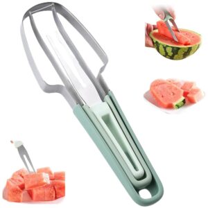 3-in-1 watermelon fork slicer cutter, 2024 watermelon cutter stainless steel watermelon windmill cutter, 3 in 1 summer watermelon cutting tool fork slicer knife set for home