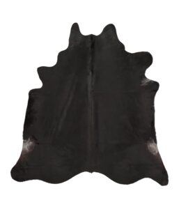 cowhides direct genuine cowhide rug - solid black rug for living room, bedroom & more - authentic cow rug (6’x7’ solid black)