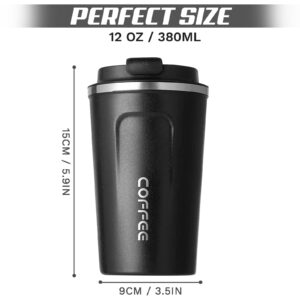 Travel coffee mugs spill-proof and leak-proof, reusable coffee cups with lids, stainless steel vacuum thermos coffee tumblers,thermal insulation cups for men and women hot & cold drinks