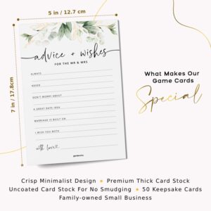 Advice and Wishes for the Mr and Mrs, Eucalyptus Wedding Advice Cards, Greenery Advice for Bride Cards, Advice Cards for Bridal Shower, Wedding Registry Ideas, Green Bridal Shower Games, 50 Pack