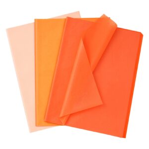 simetufy orange tissue paper for gift bags, 75 sheets 14 x 20 inches orange wrapping paper for packaging, tissue paper bulk for fall, halloween, thanksgiving, birthday, holiday decor and diy crafts