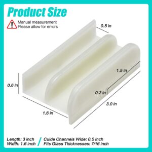 M6219 Sliding Shower Door Bottom Guide for Sliding Shower Door, 1/2 in Channels for Glass Shower Door Plastic Guide M6219(2 Pack)